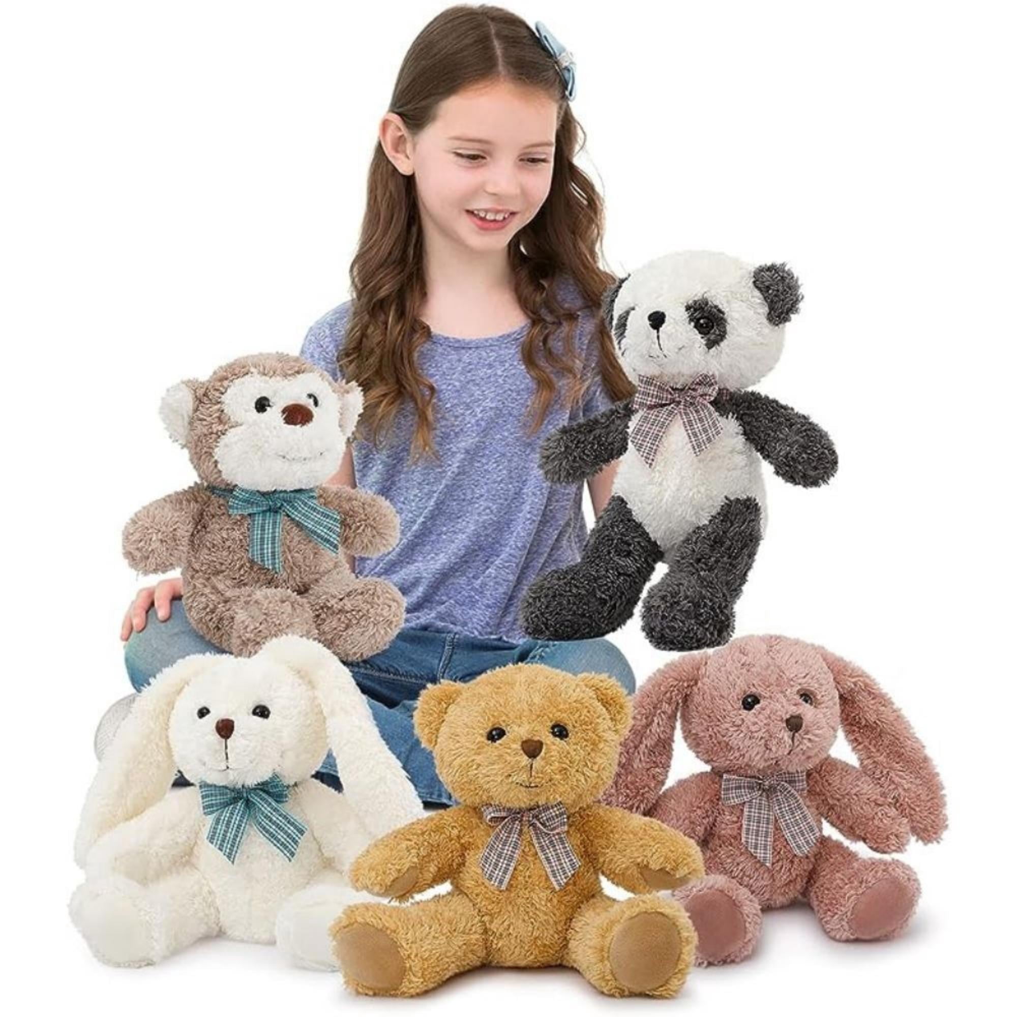 MorisMos Bulk Stuffed Animals 5-Packs Plush Toys Cute Teddy Bear/Monkey ...