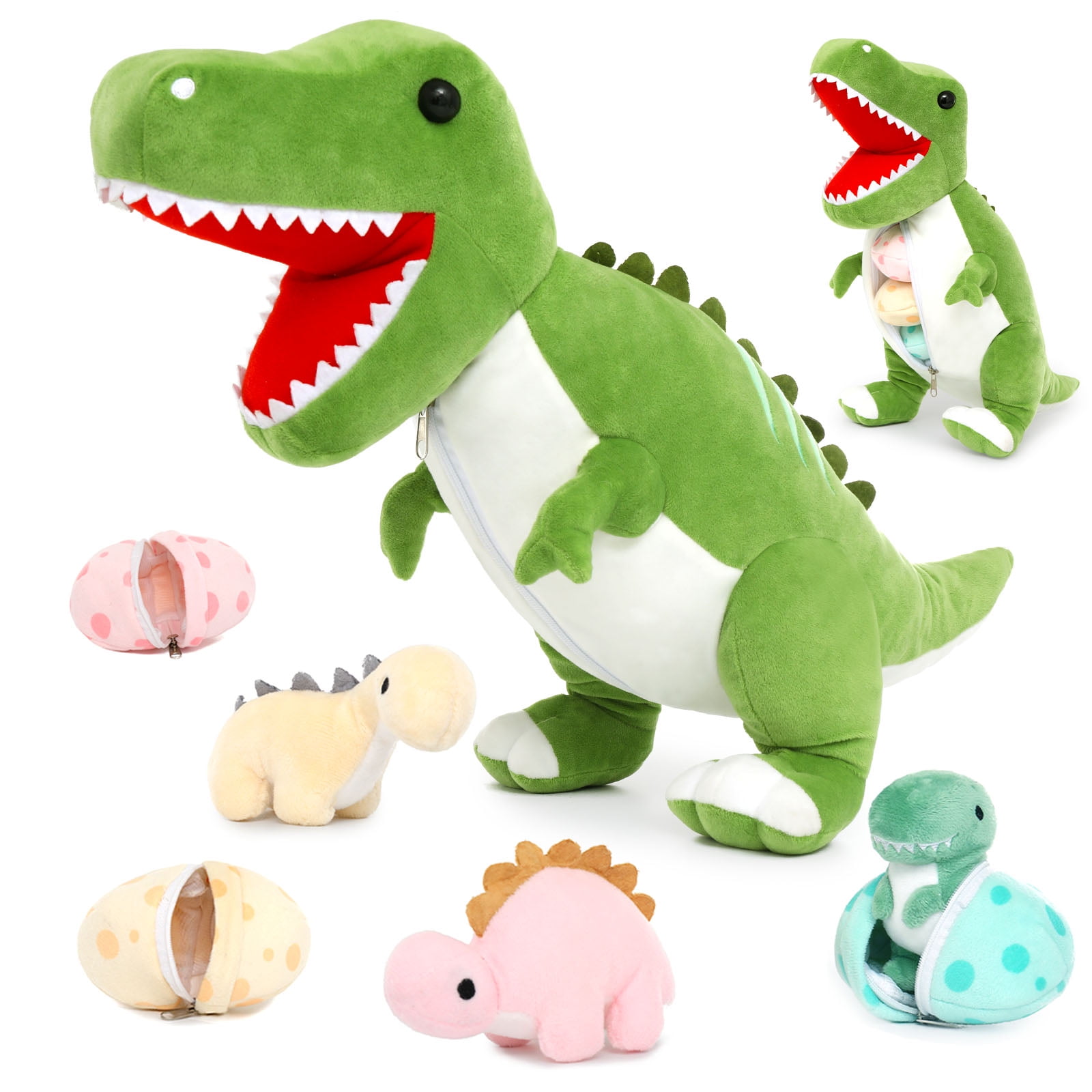 MorisMos Dinosaur Stuffed Animal 23.6'' Stuffed Dinosaur Mommy with 3 ...