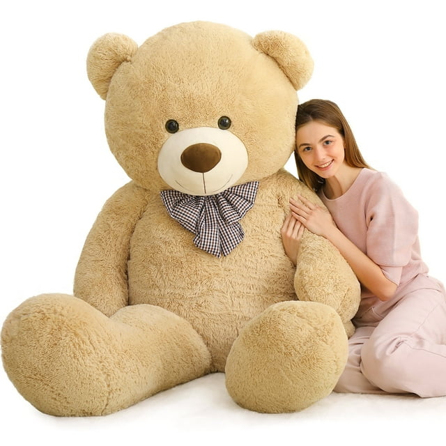 MorisMos Giant Brown Teddy Bear Stuffed Animal 6 Feet Soft Cuddly Smiling Face Big Teddy Bear ...