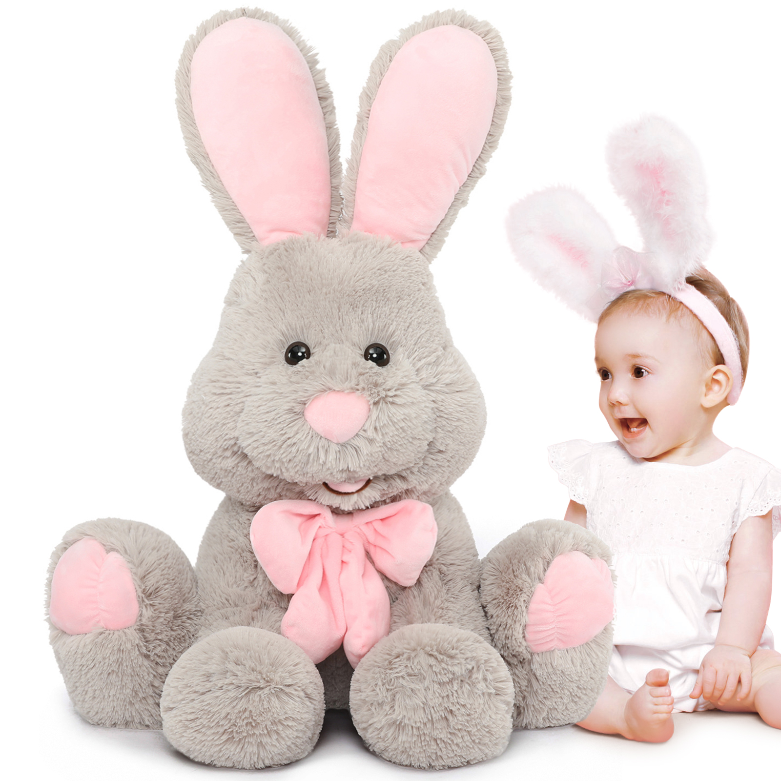 Soft Plush Bunnies Stuffed Animals, Long Ear Bunny Rabbit Easter ...