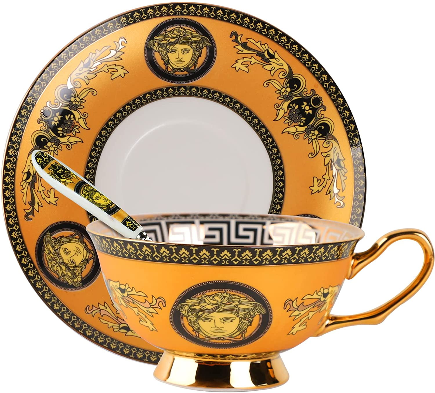 Moritic European Coffee Cup Golden Yellow High-End Coffee Cup Bone ...