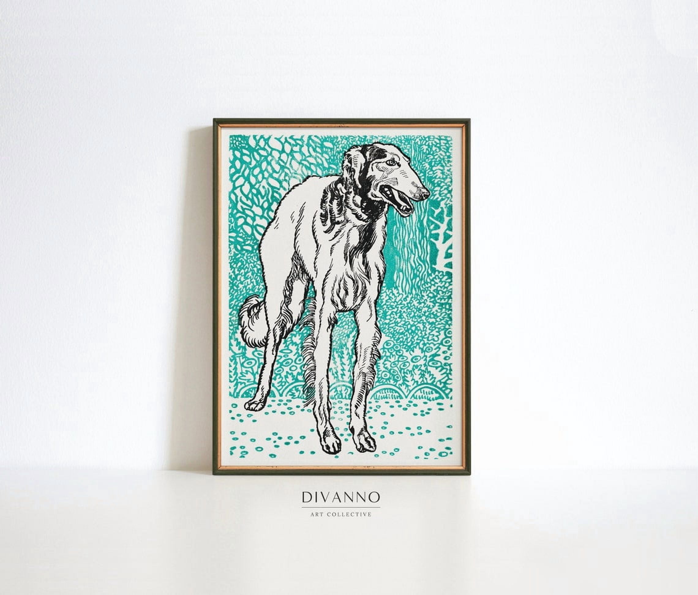 Moriz Jung Greyhound Dog Lithograph Poster, Stretched Size 8x12 ...