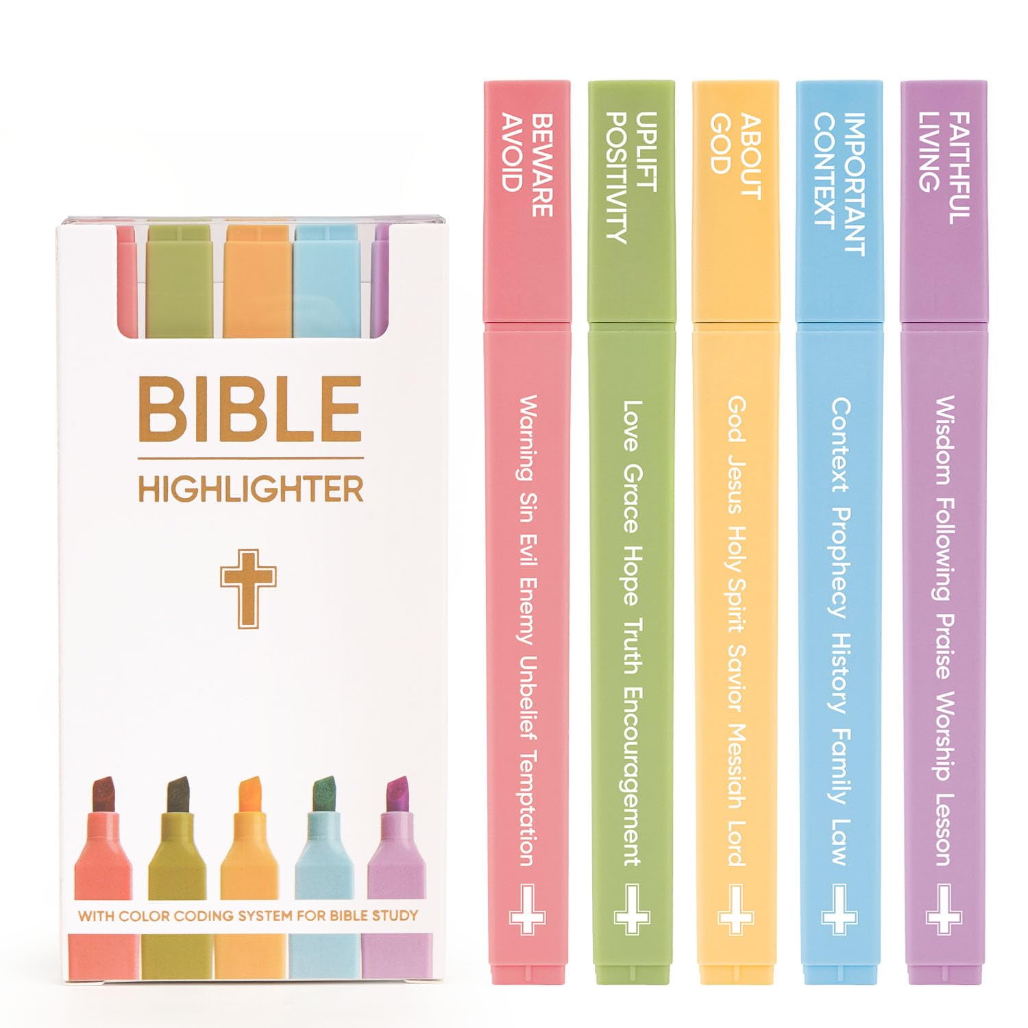 Morjor Bible Highlighters with Highlighting System, Chisel Tip No Bleed ...