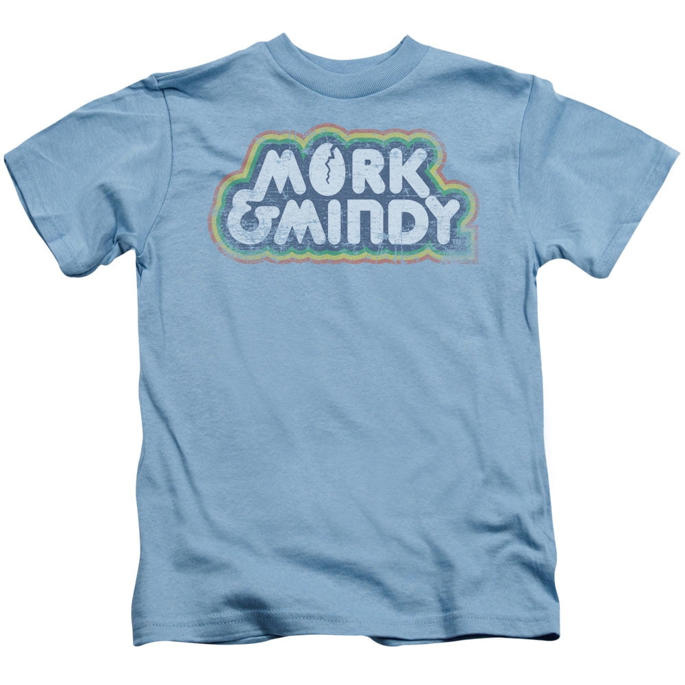 Mork & Mindy Distressed Mork Logo Youth 18/1 T-Shirt Carolina Blue ...
