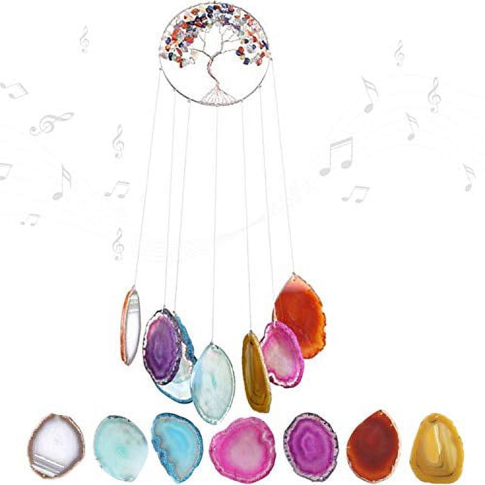 Mornajina 7 Chakra Unique Tree of Life Crystal Wind Chimes Outdoor ...