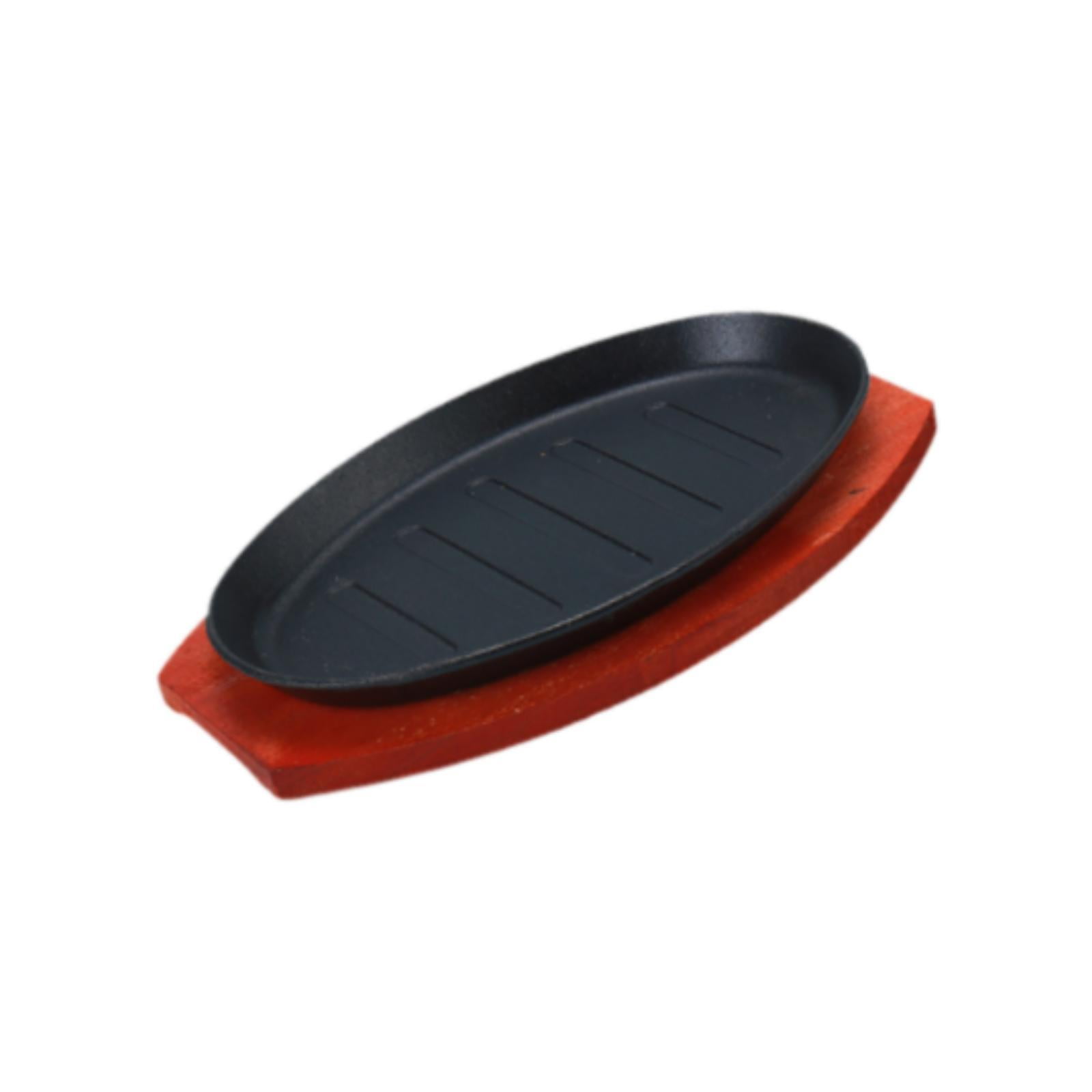 Mornei Cast Iron Steak Plate Fajita Sizzling Plate Griddle Steak Plate ...