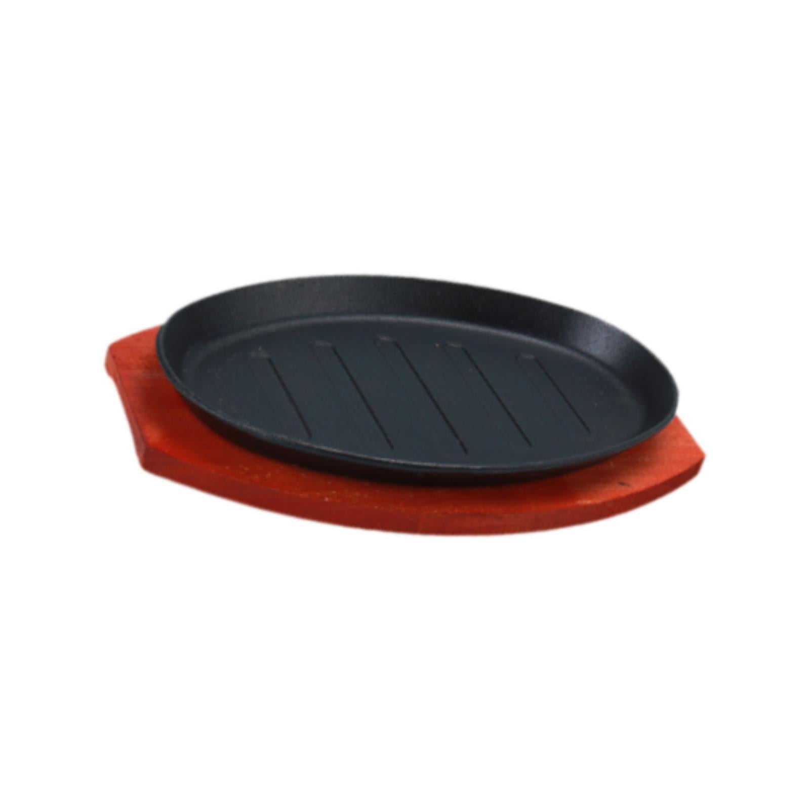 Mornei Cast Iron Steak Plate Fajita Sizzling Plate Griddle Steak Plate ...