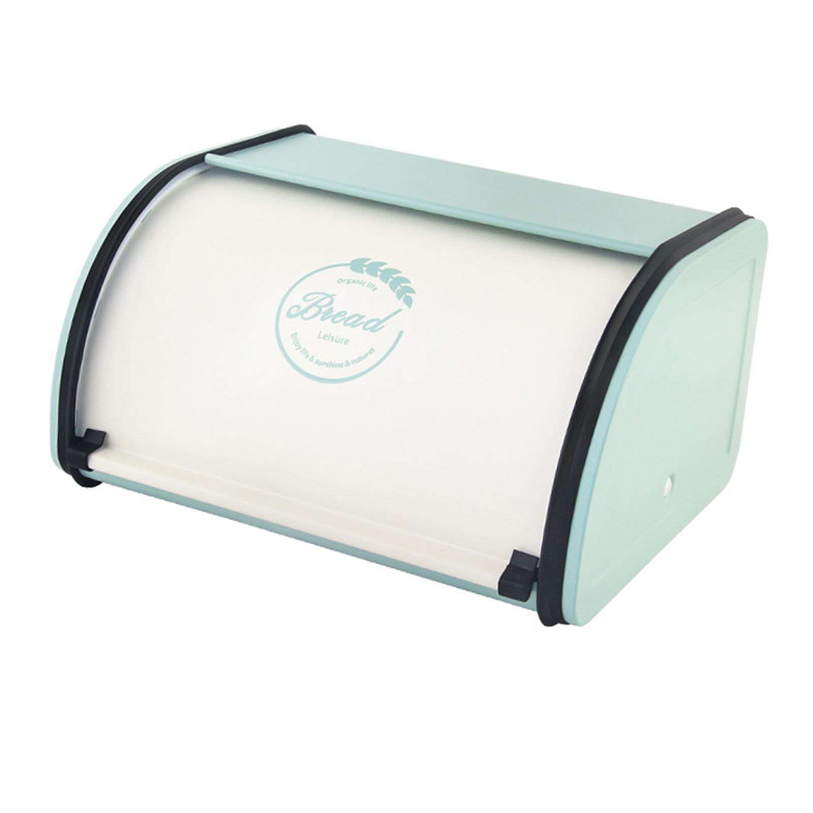 Mornei Iron Bread Box Bread Pastry Box Case with Roll Top Lid Kitchen ...