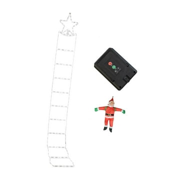 Christmas Decorations LED Ladder Lights with Climbing Santa Claus ...