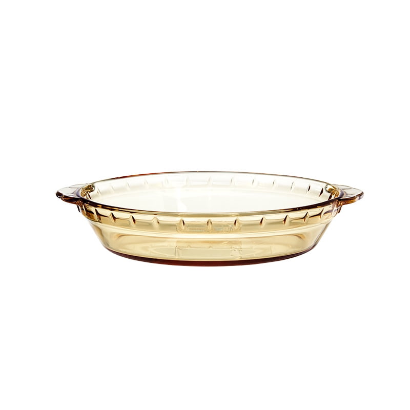 Mornenjoy Amber Glass Round Baking Dish | Heat-Resistant Transparent ...