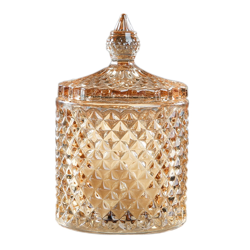 Mornenjoy Glass Candy Dish with Lid, Decorative Sugar Bowl for Home ...