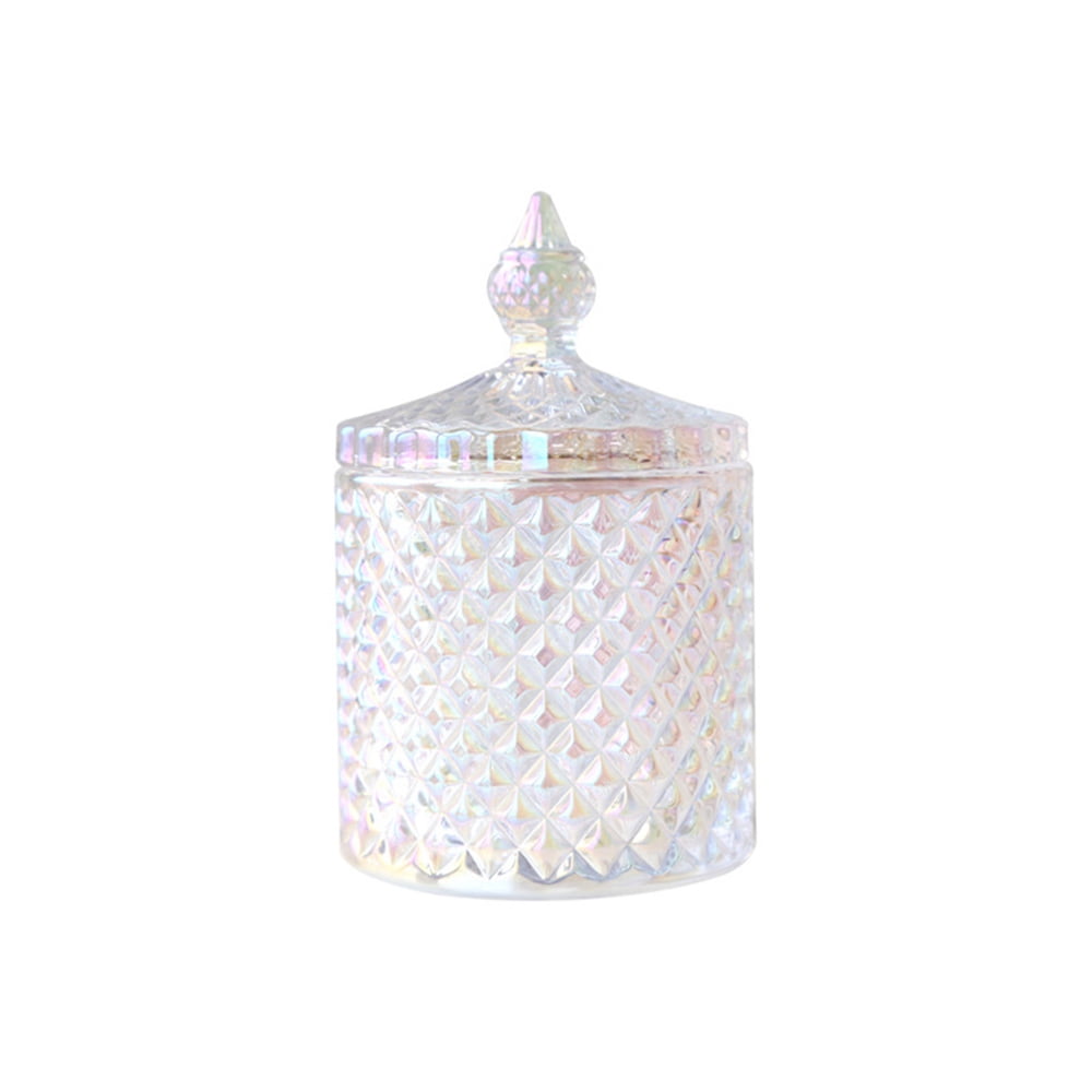 Mornenjoy Glass Candy Dish with Lid, Decorative Candy Jar Sugar Bowl ...