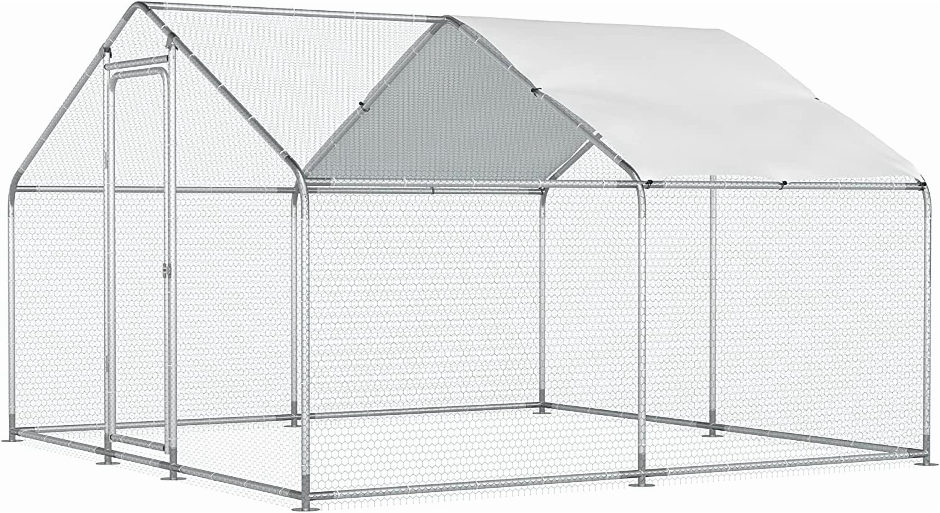 Morngardo Chicken Coop Large Metal Run for 20 Chickens Walk in Yard ...