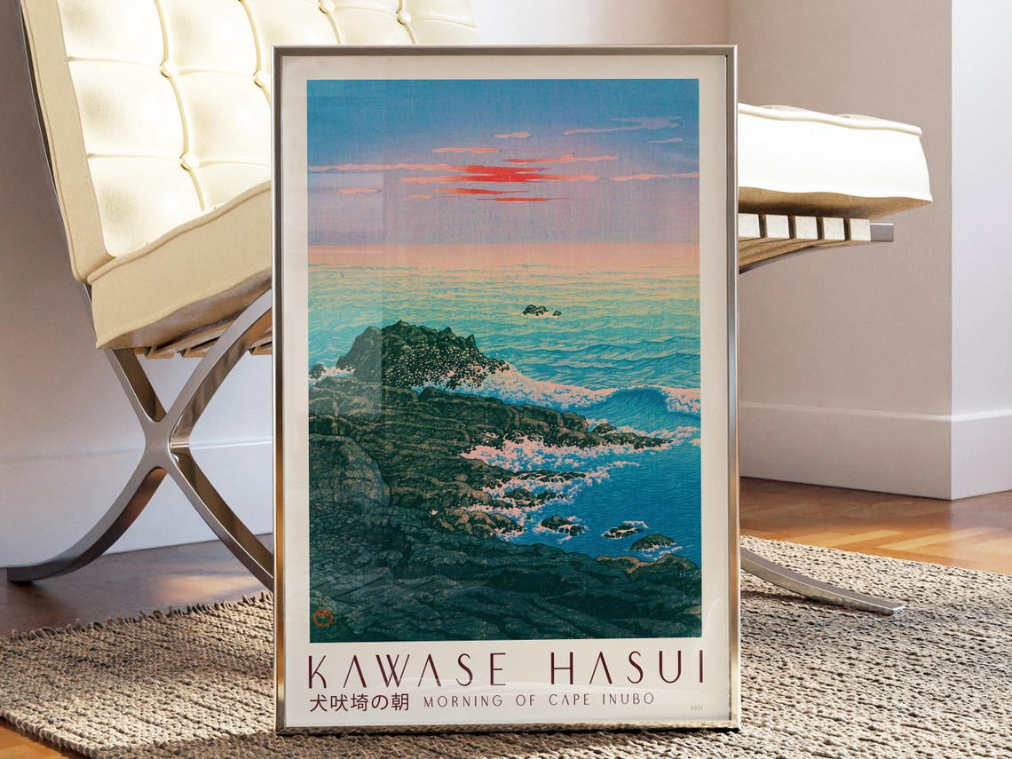 Morning At Cape Inub Vintage Japanese Coastal Woodblock Print By Kawase ...