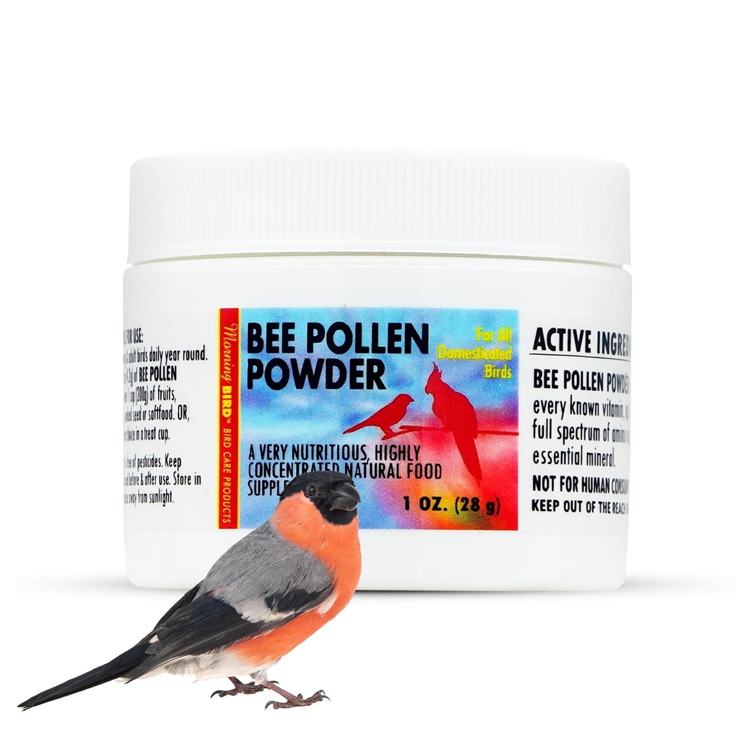 Morning Bird Bee Pollen Powder for Birds 1 oz – Complete Nutrition with ...