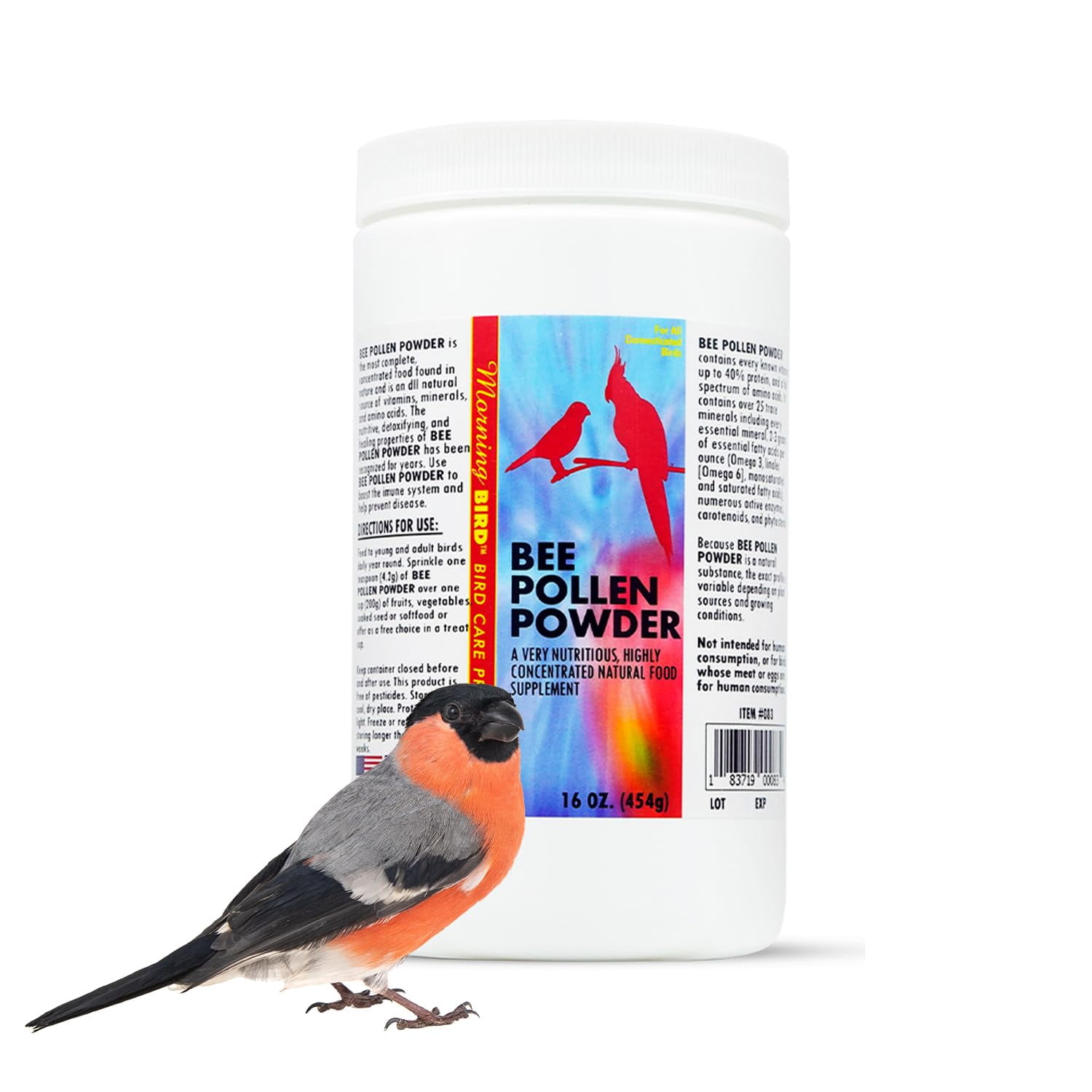 Morning Bird Bee Pollen Powder for Birds 16 Oz – Complete Nutrition ...