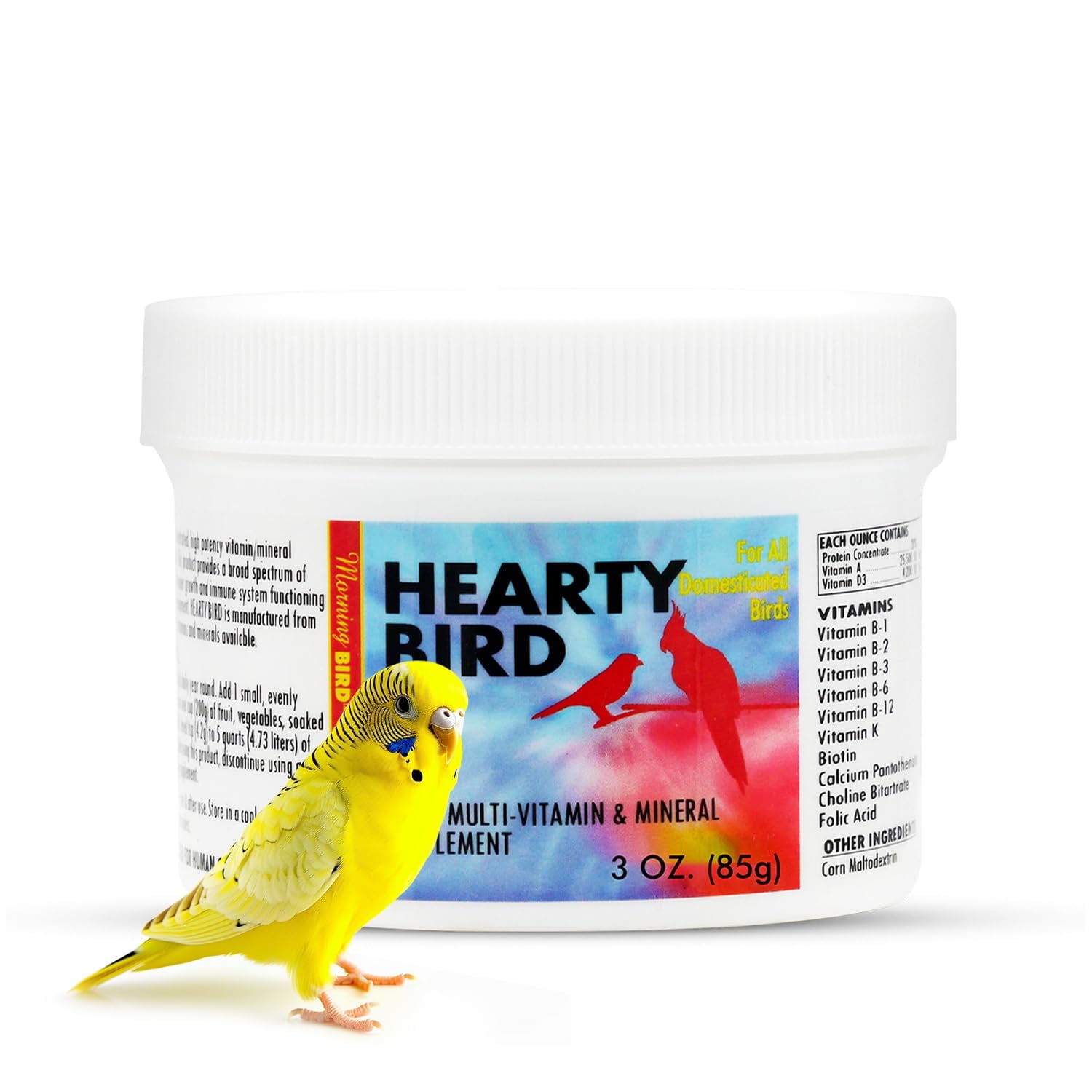 Morning Bird Hearty Bird 3 oz - Daily Multivitamin Powder for Birds ...
