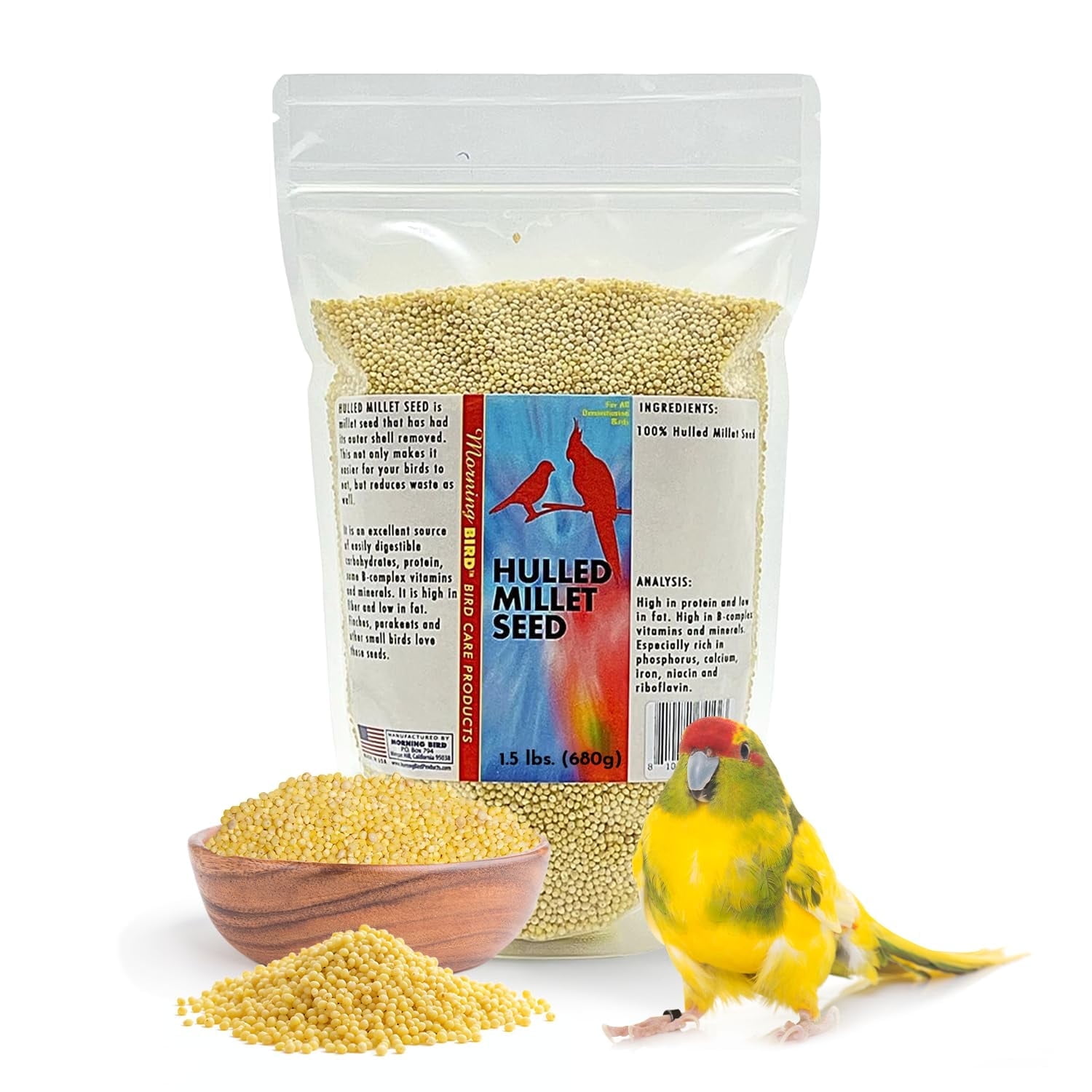 Morning Bird Hulled Millet 1.5 lb – Nutritious Hulled Millet Seed ...