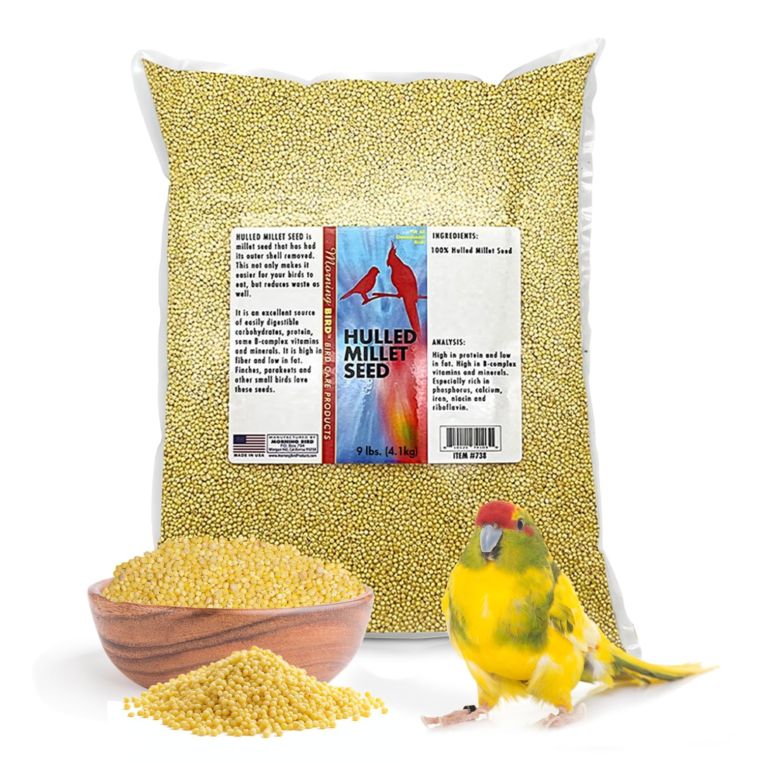 Morning Bird Hulled Millet 9 lbs – Nutritious Hulled Millet Seed ...