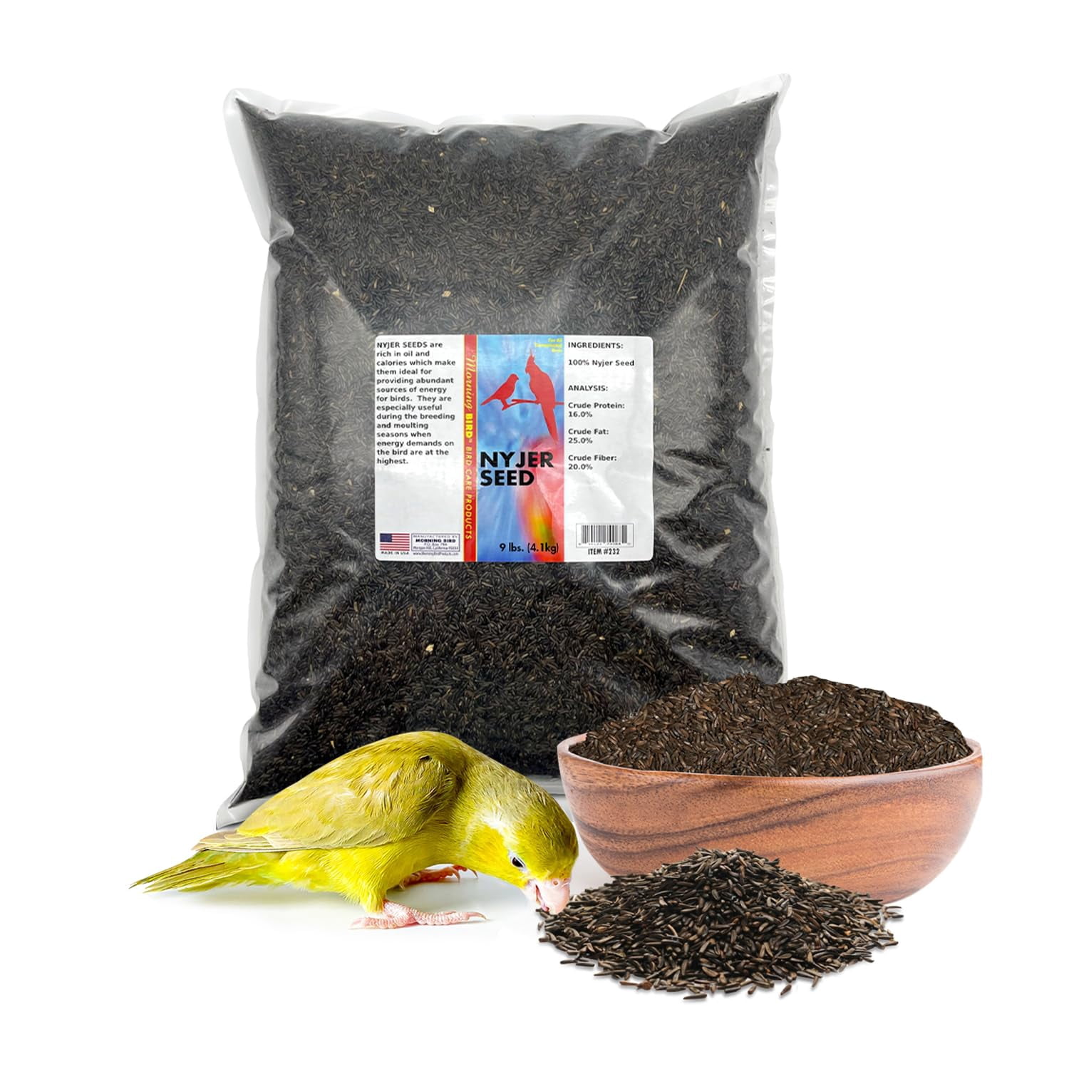 Morning Bird Nyjer Seed for Birds, High Energy Bird Food with Rich in ...
