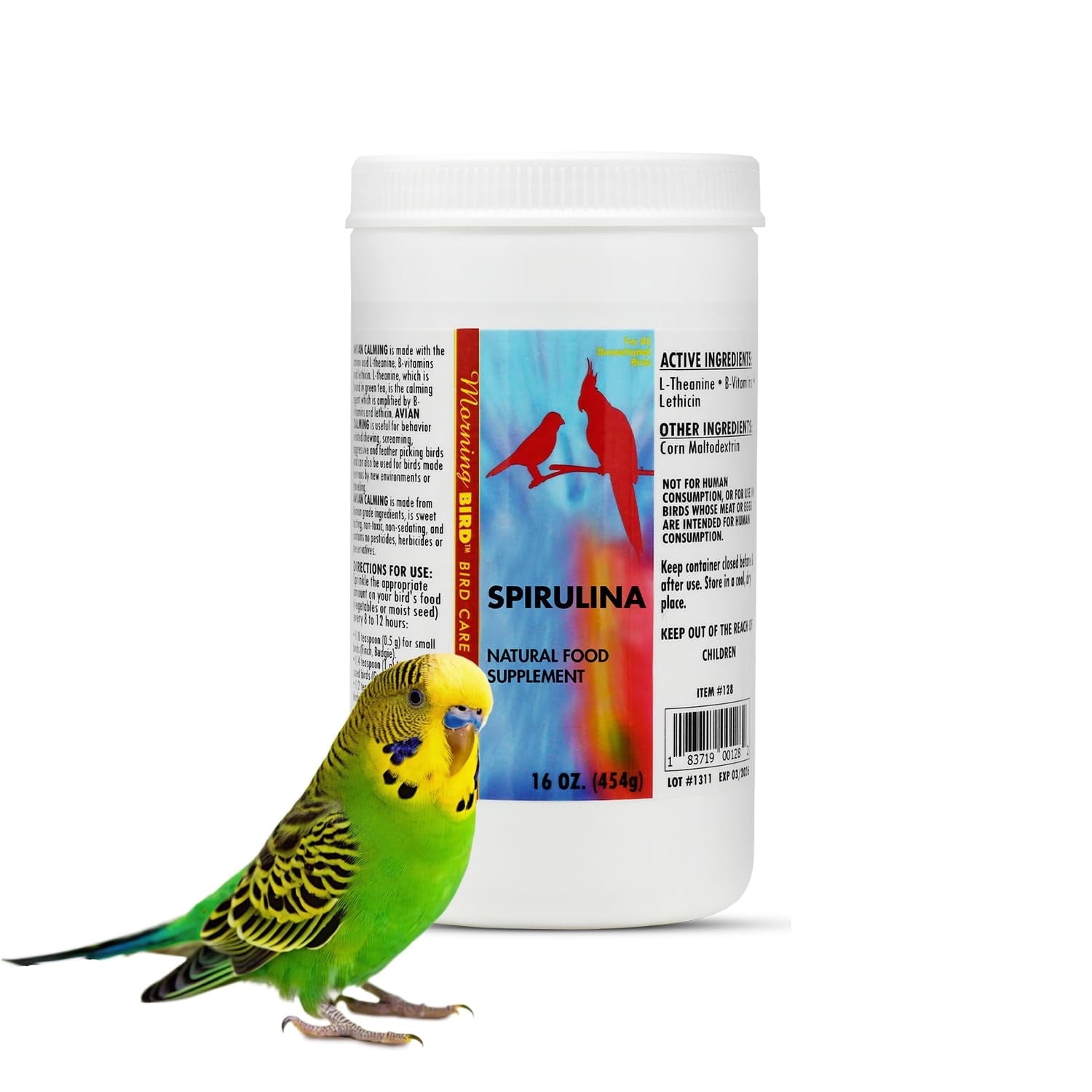 Morning Bird Spirulina, 16 oz Supplement for Caged Birds - Walmart.com