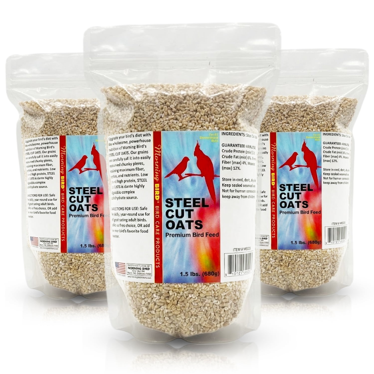 Morning Bird Steel Cut Oats 4.5 lbs (3-Pack,1.5 lbs Each)– High Protein ...