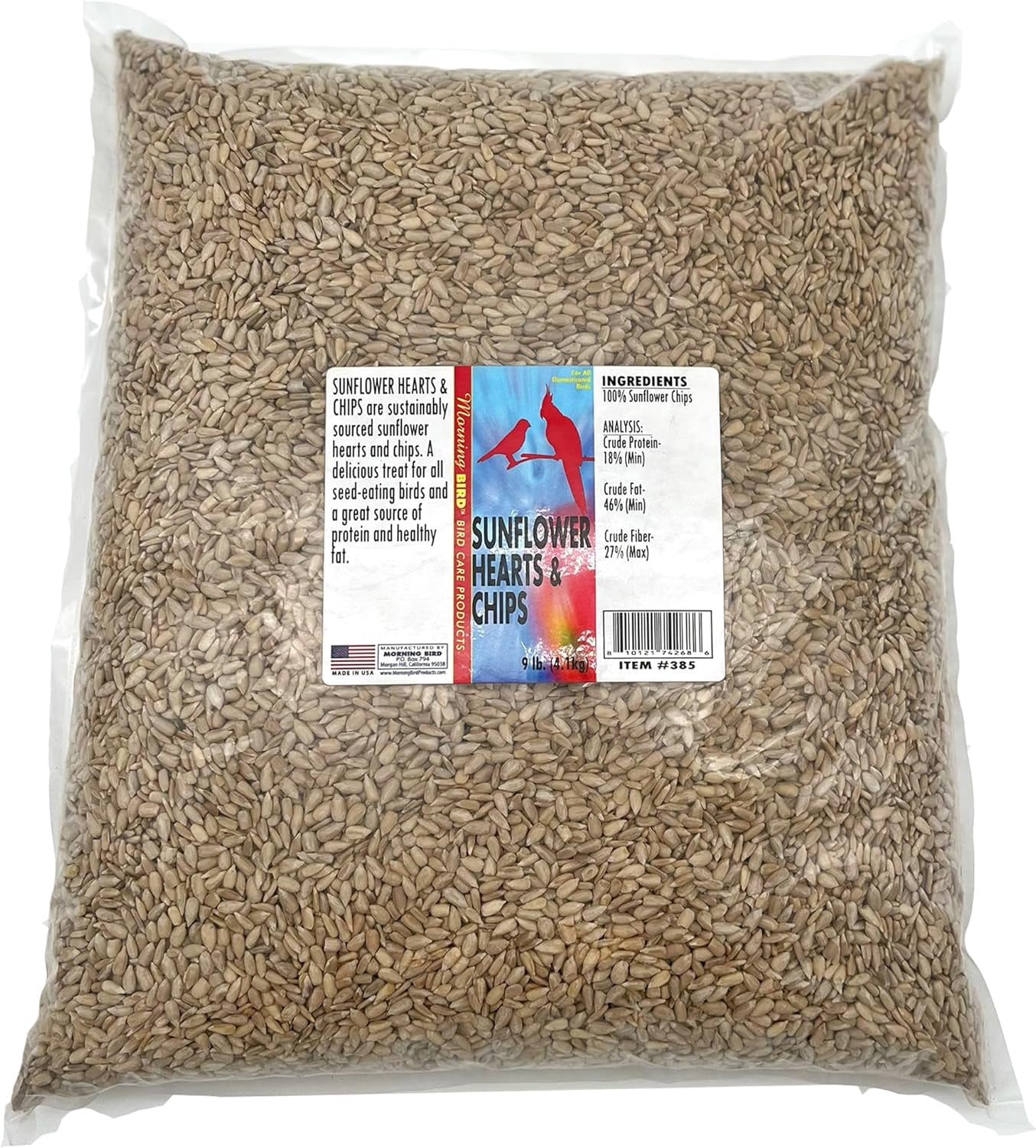 Morning Bird Sunflower Hearts & Chips 9 lbs – Premium Bird Seed with ...