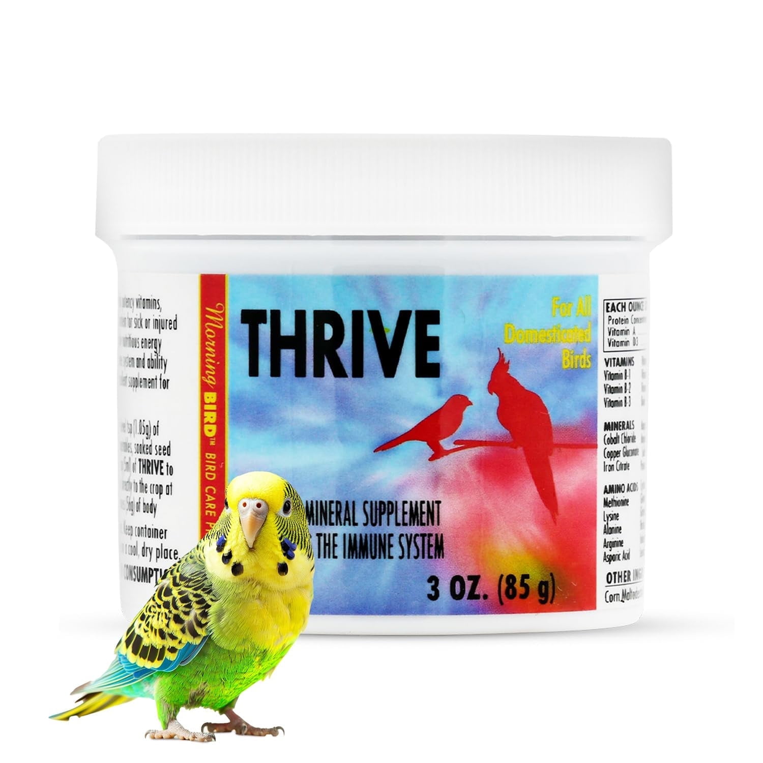 Morning Bird Thrive 3 Oz - Multi-Vitamin Bird Supplement Designed for ...