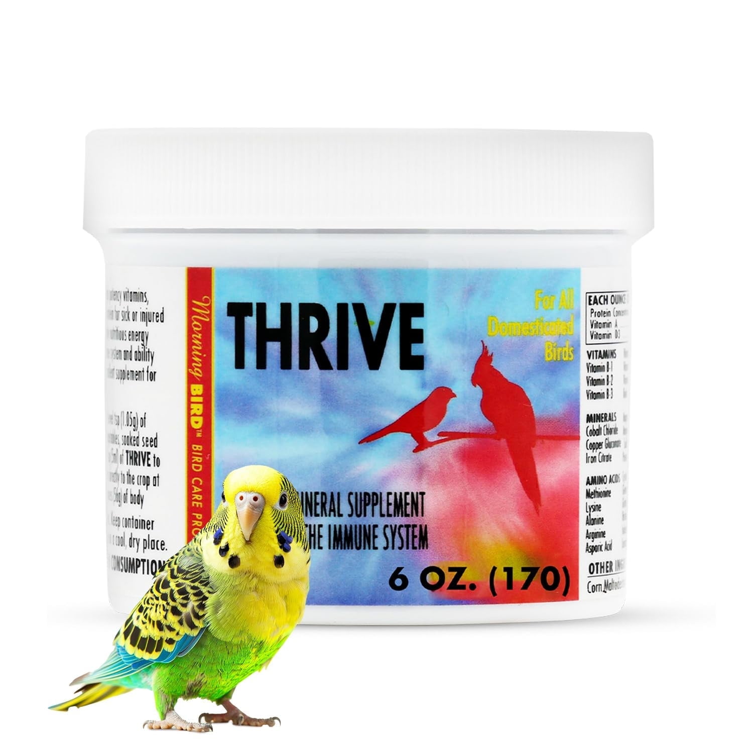 Morning Bird Thrive 6 Oz - Multi-Vitamin Bird Supplement Designed for ...