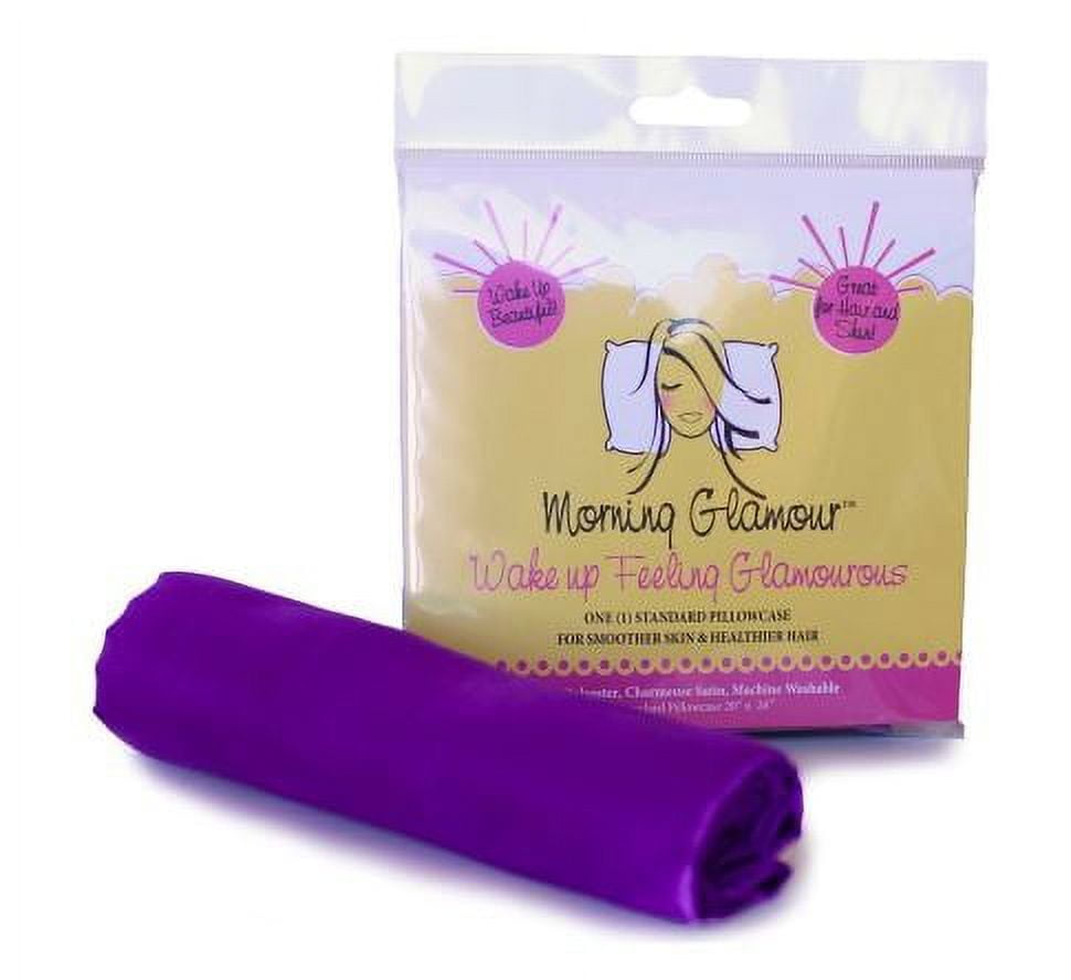 Morning Glamour 600 TC Satin Standard Pillowcase Purple Jewel for Hair ...