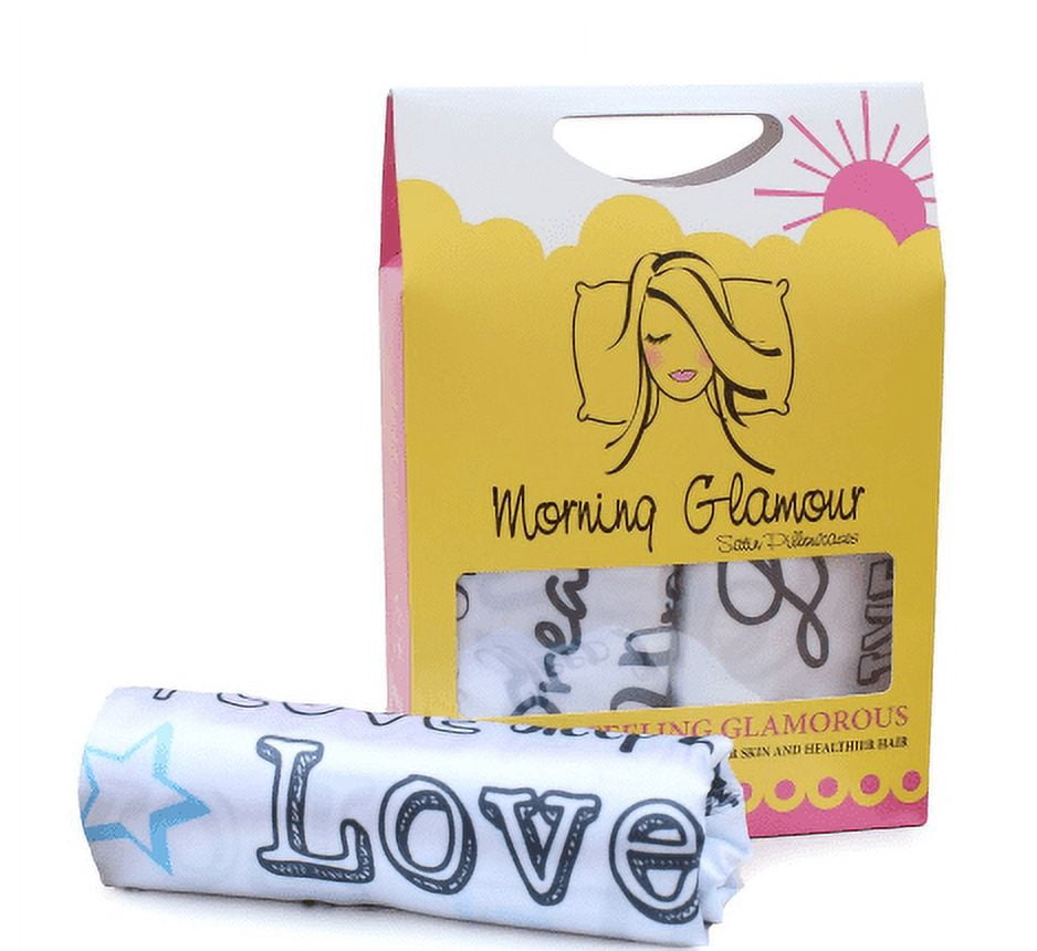 Morning Glamour 600 TC Satin Standard Pillowcases 2 Pack, Live Love ...