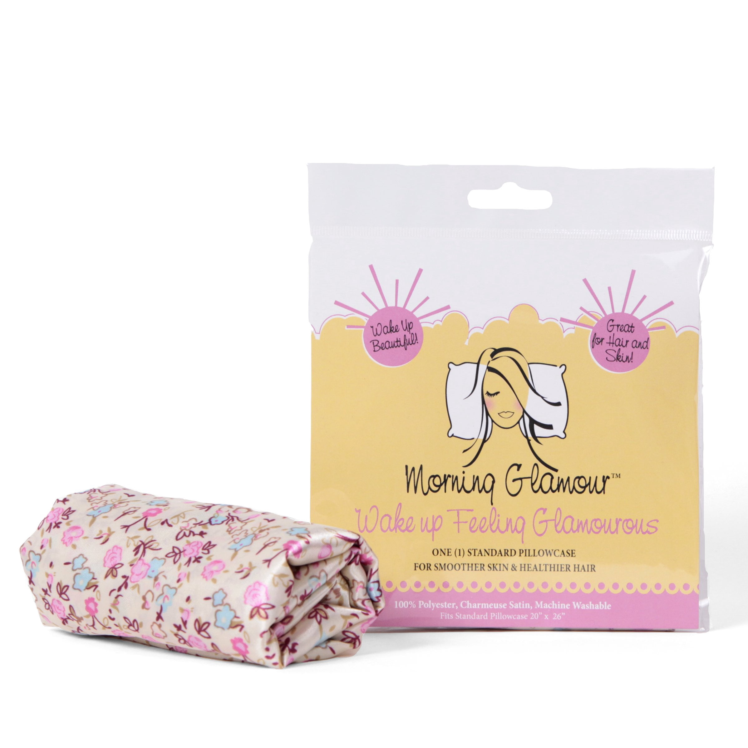 Morning Glamour Satin Pillowcase 20"x26" Single Pack Floral - Walmart.com