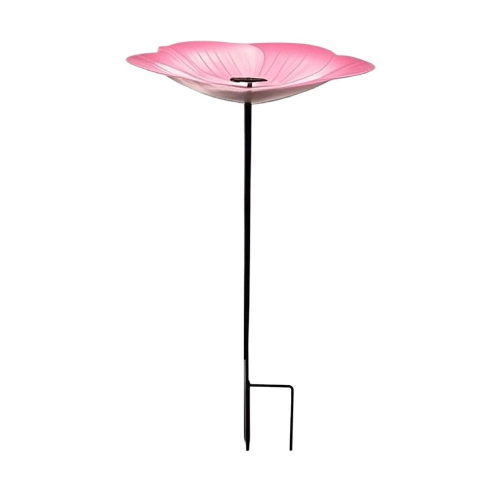 Morning Glory Bird Bath Bowl with Stake Metal * Flower Bird Feeder Tray ...