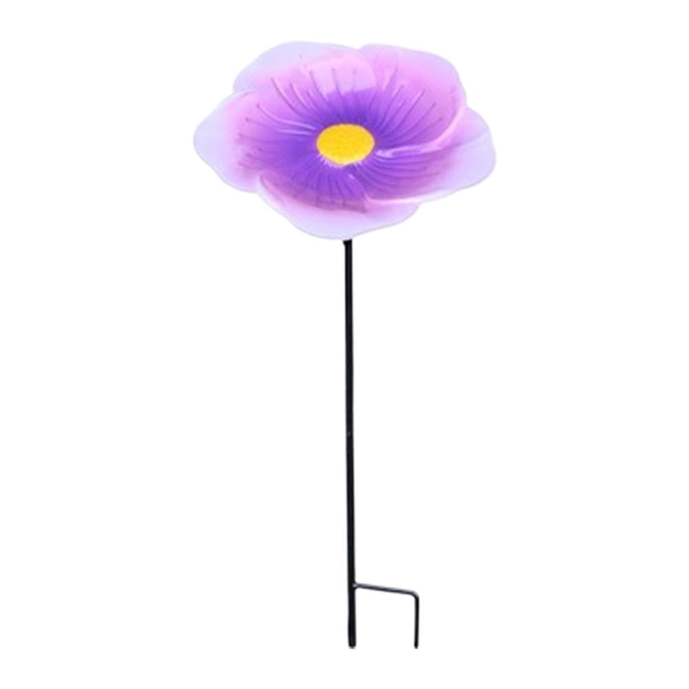 Morning Glory Bird Bath Bowl with Stake Metal * Flower Bird Feeder Tray ...