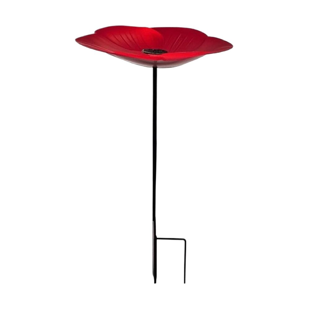 Morning Glory Bird Bath Bowl with Stake Metal * Flower Bird Feeder Tray ...