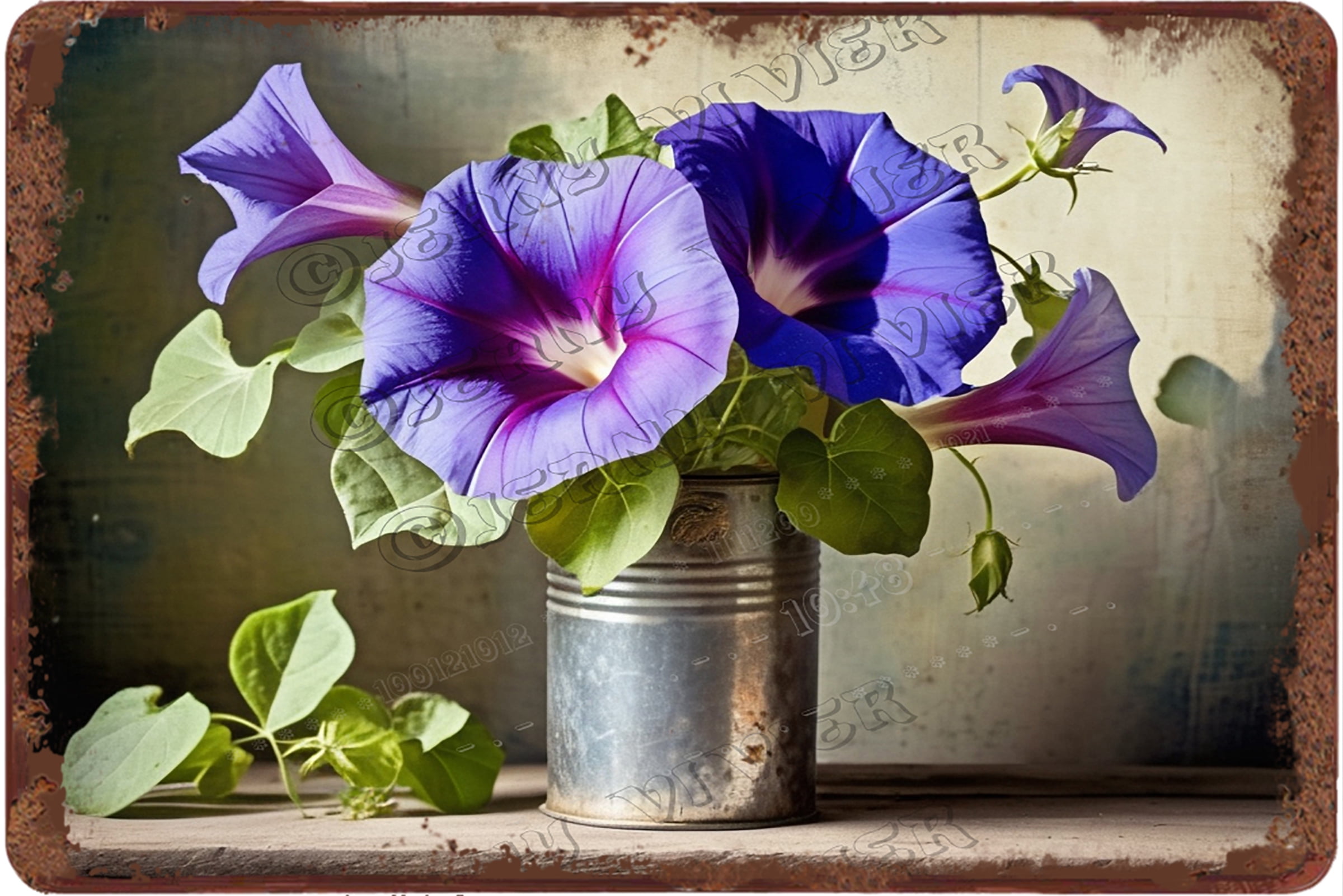 Morning Glory Decor Vintage Aluminum Sign Retro Metal Sign Rustic ...