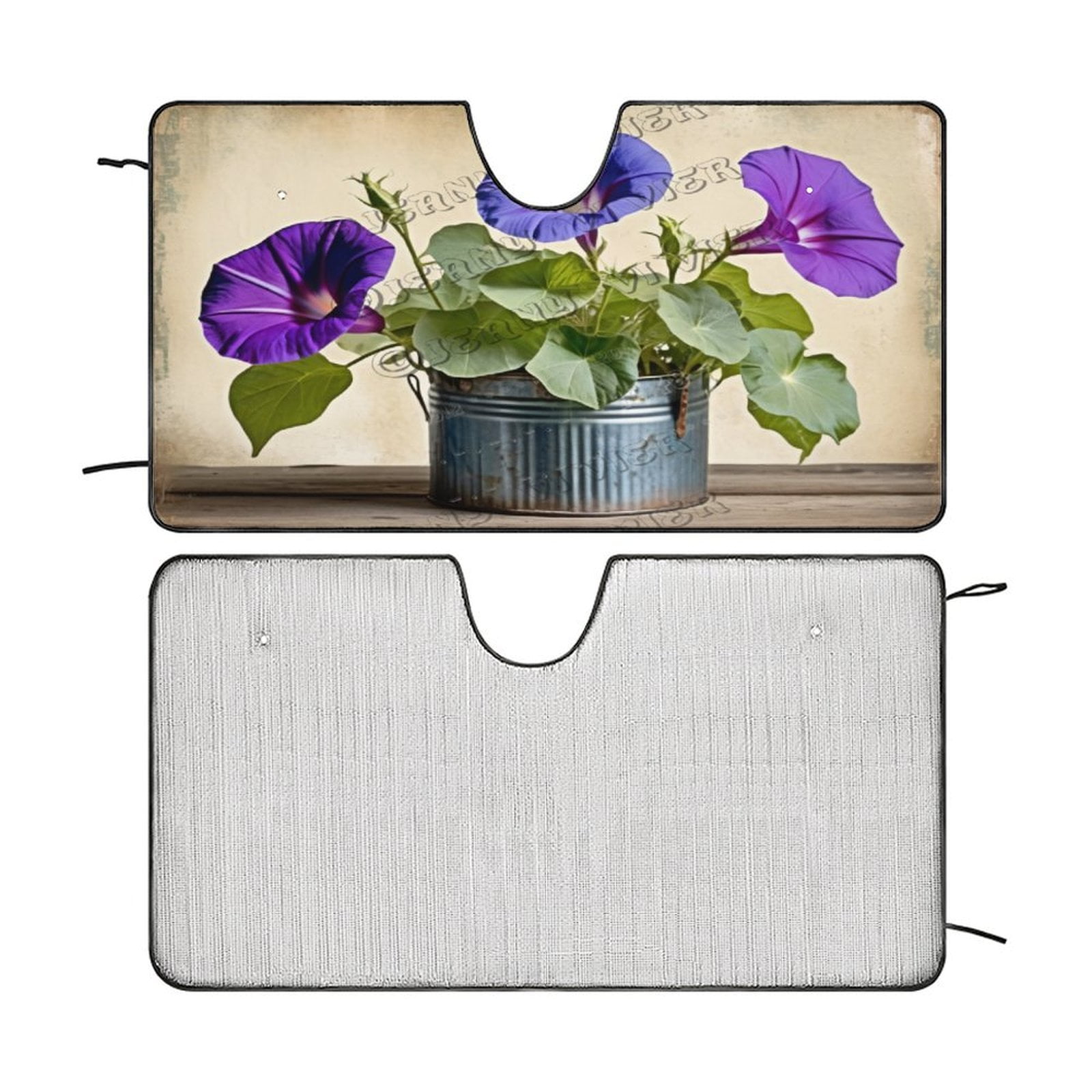 Morning Glory Flower Car Windshield Sun Shade Fold-able UV Ray Sun ...