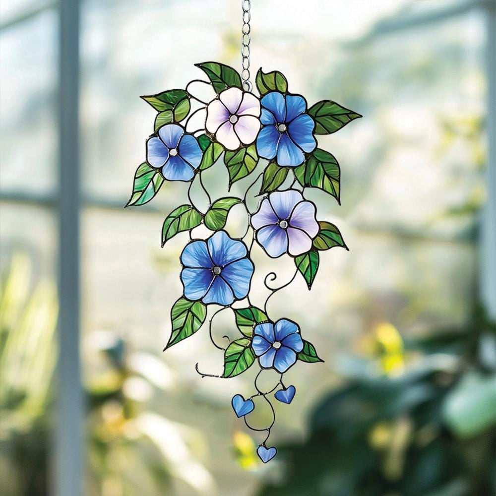 Morning Glory Vine Acrylic 2DFLAT Suncatcher –Faux Acrylic Window ...