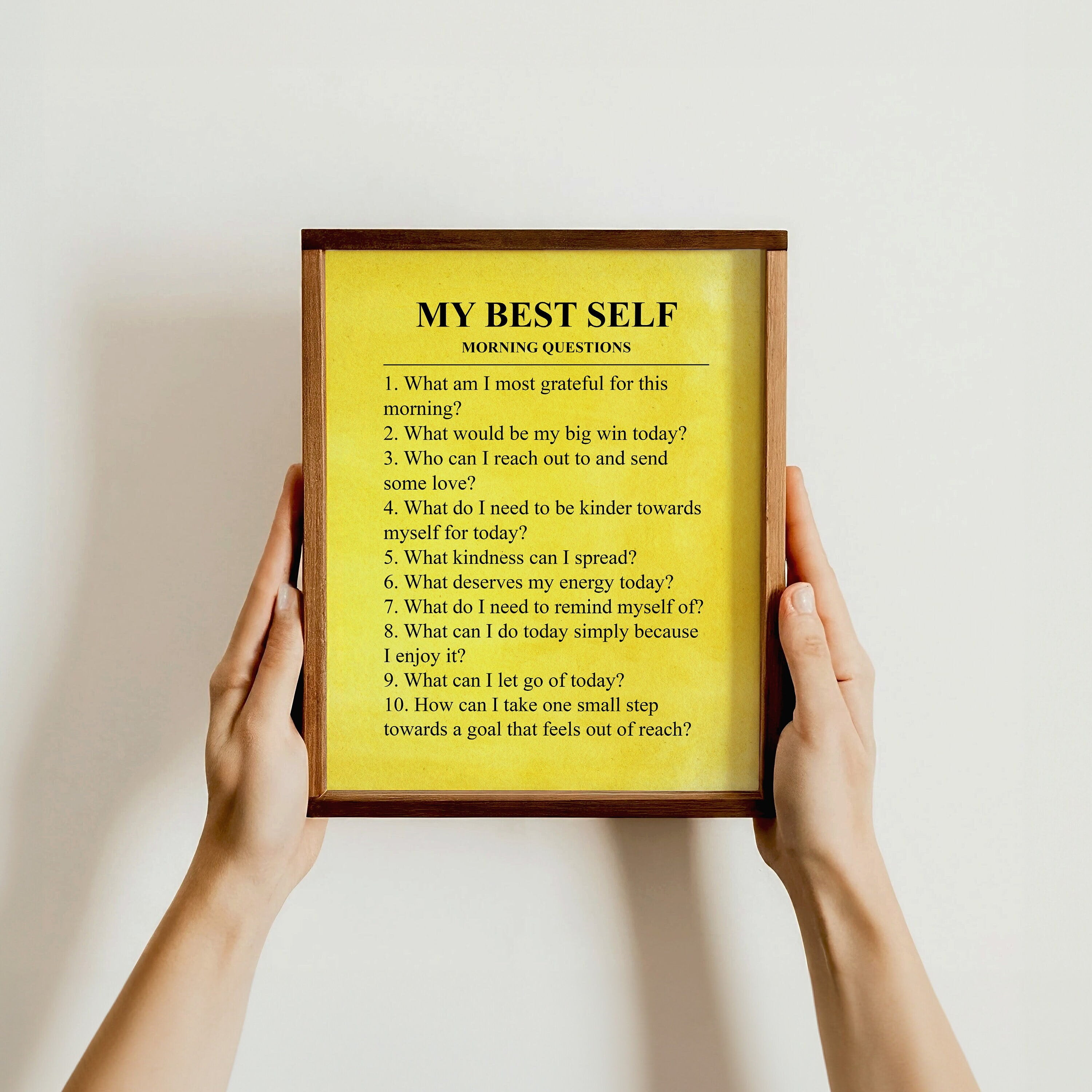 Morning Questions My Best Self Wall Art Print | Motivational Quotes For ...