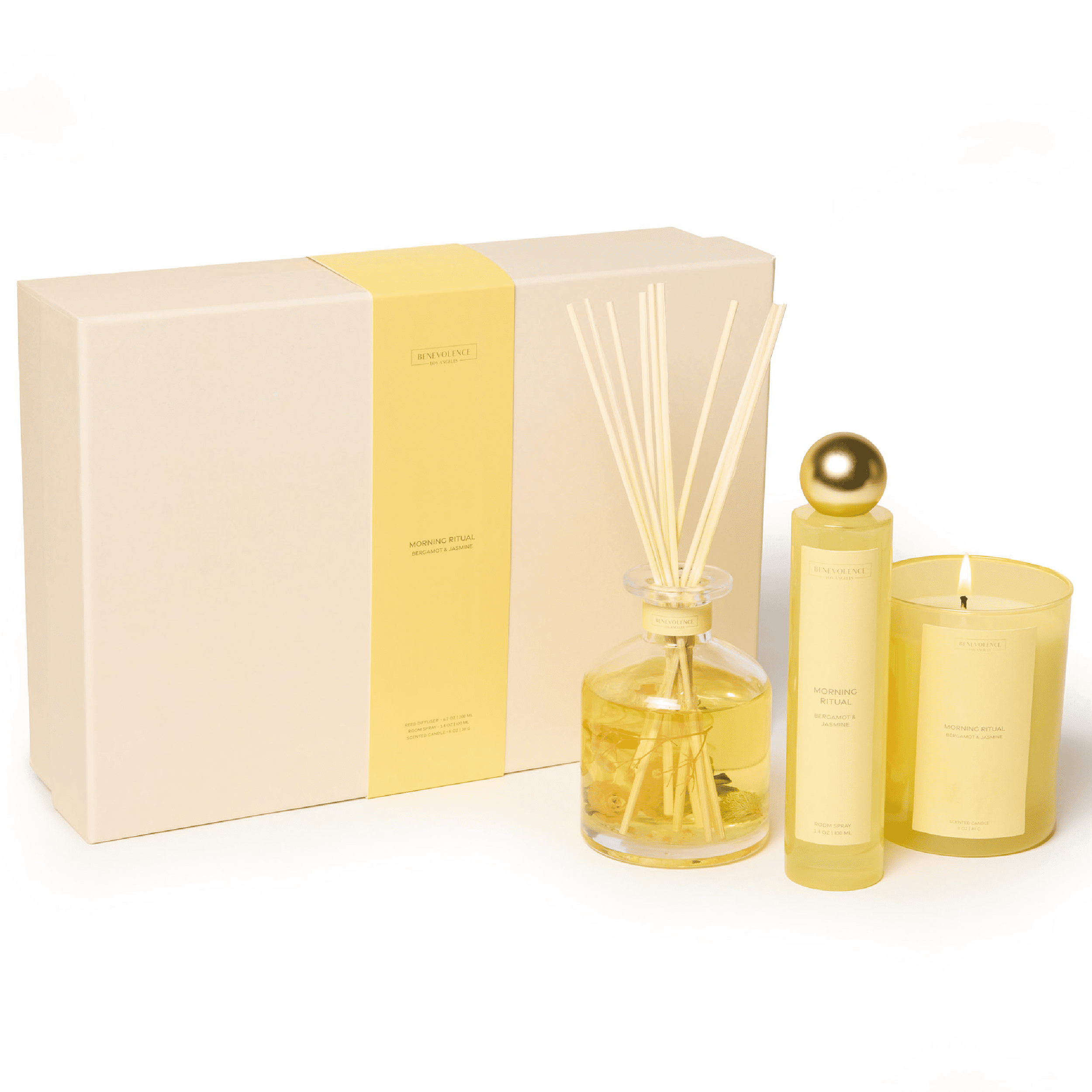 Morning Ritual Gift Box Candle, Room Spray & Reed Diffuser Bergamot ...