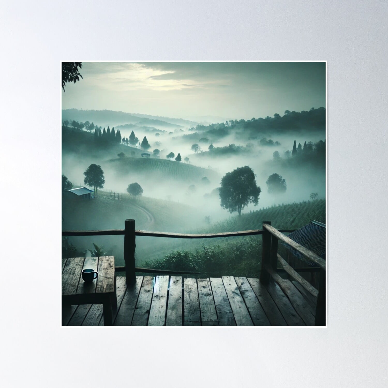 Morning Solitude – A Quiet Escape Into The Mist Poster Wall Art, Modern ...