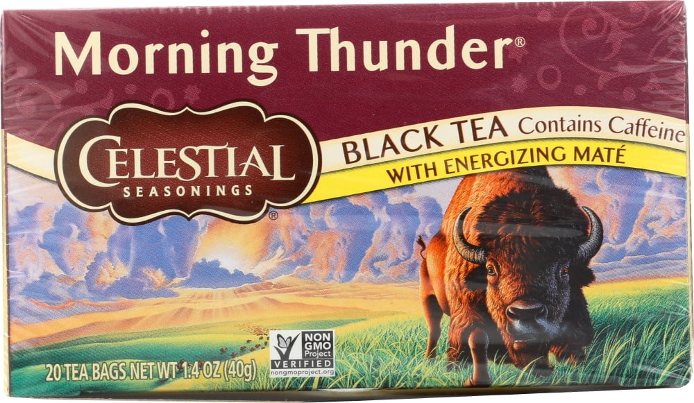 Morning Thunder Contains Caffeine 20 Tea Bags, 1.4 oz, 1 Pack - Walmart.com