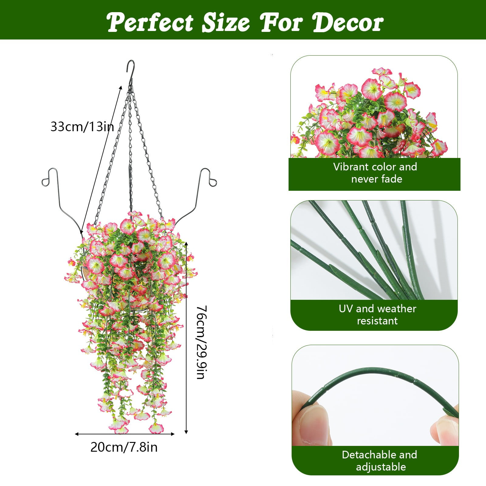 Morning Wall Hanging Simulation Rattan Artificial Flower Home Outdoor ...