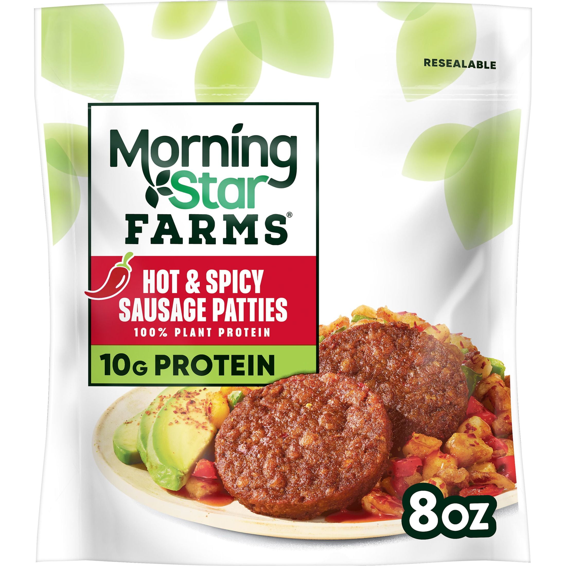 MorningStar Farms Hot & Spicy Meatless Sausage Patties, 8 oz (Frozen ...
