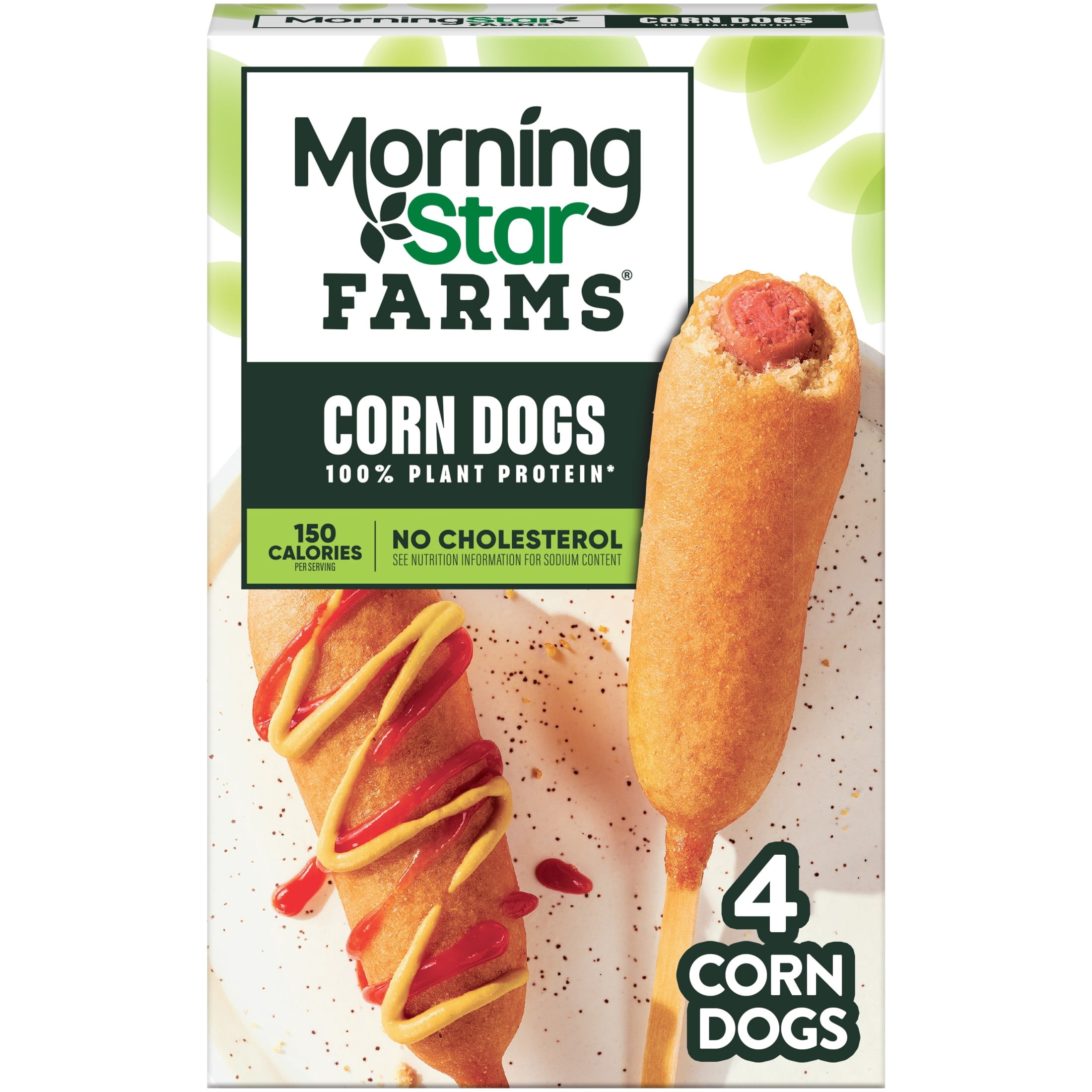 MorningStar Farms Vegan Corn Dogs 10 oz 4 Count Plant-Based Frozen Corn ...
