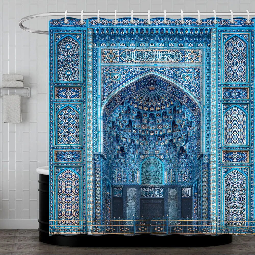 Moroccan Antique Arch Shower Curtain Vintage Islamic Geometric Pattern ...