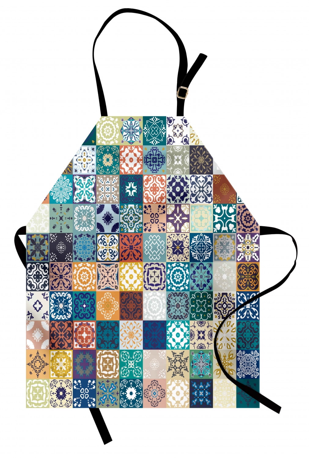 Moroccan Apron Patchwork Pattern with Different Colorful Arabic Figures ...