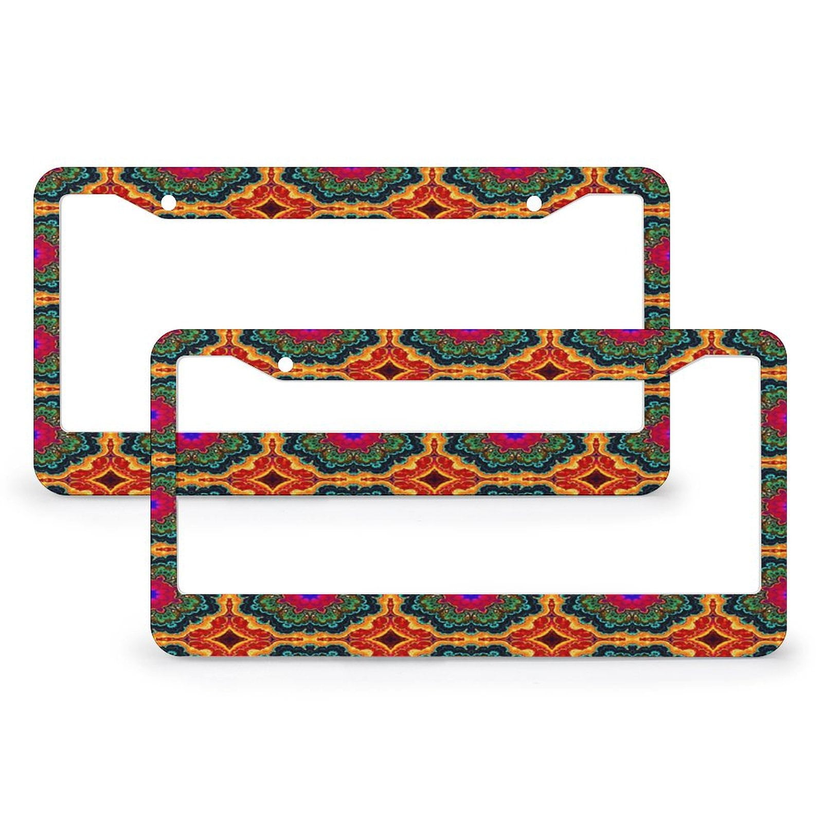 Moroccan Arabic Oriental Tile Pattern License Plate Frame - 2 Pack ...