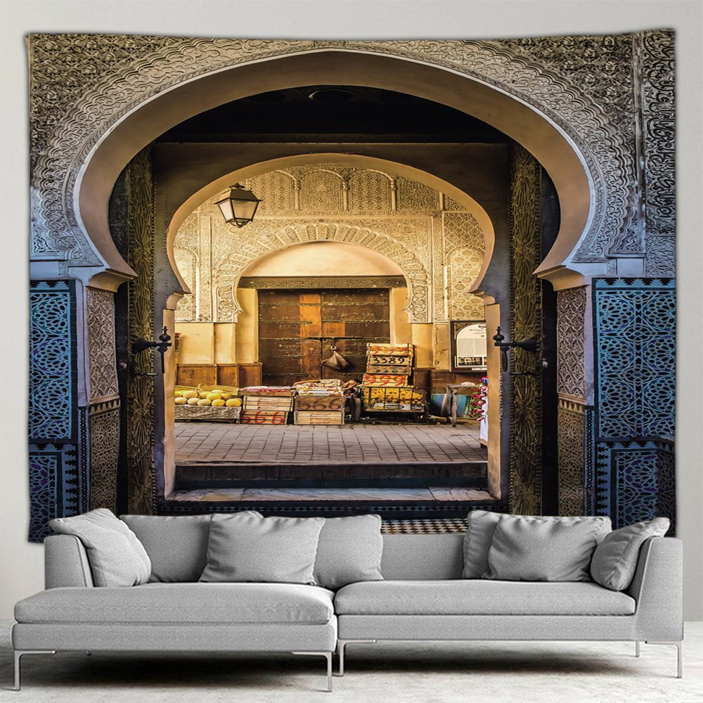 Moroccan Architectural Tapestry Retro Islamic Geometric Pattern Wall ...