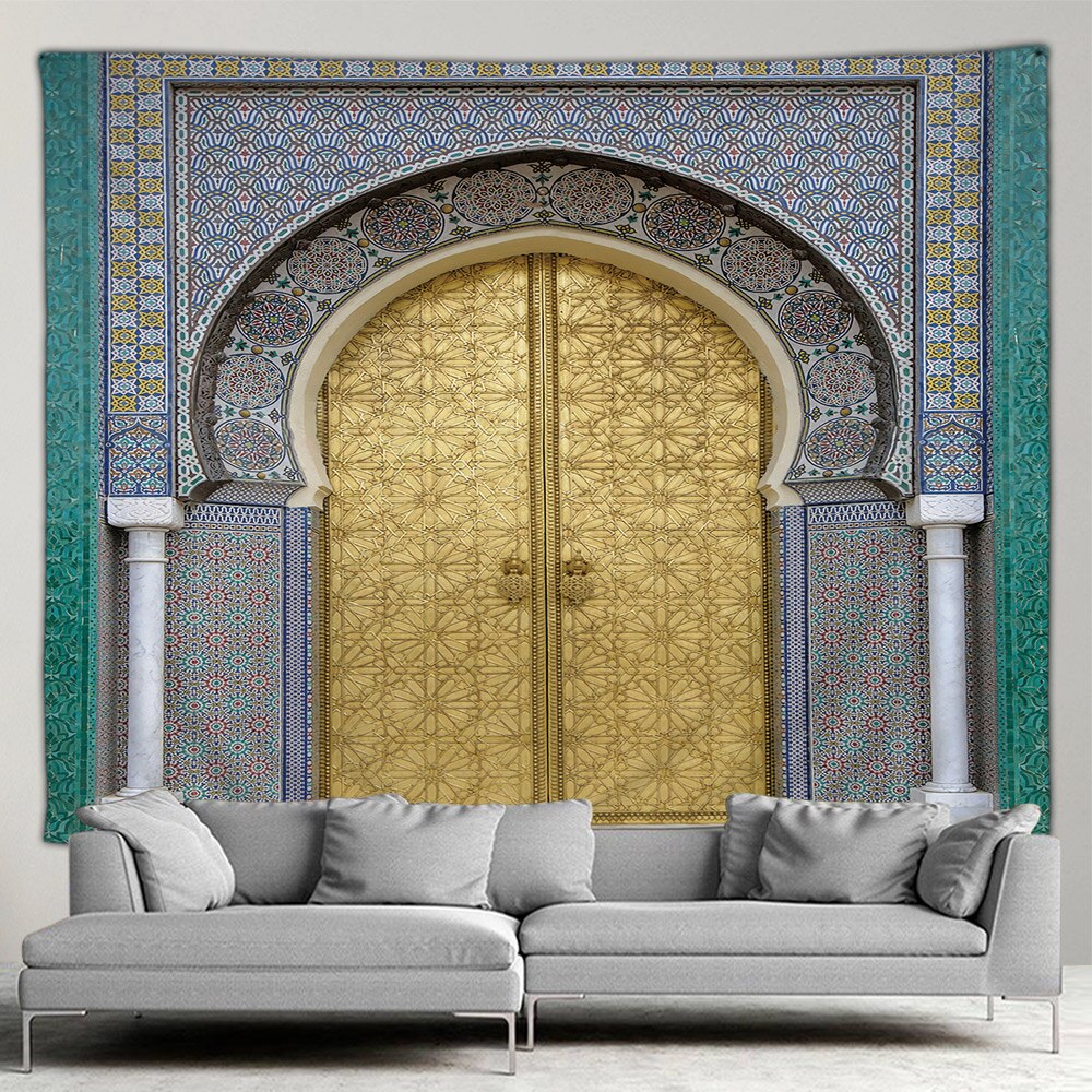 Moroccan Architectural Tapestry Retro Islamic Geometric Pattern Wall ...